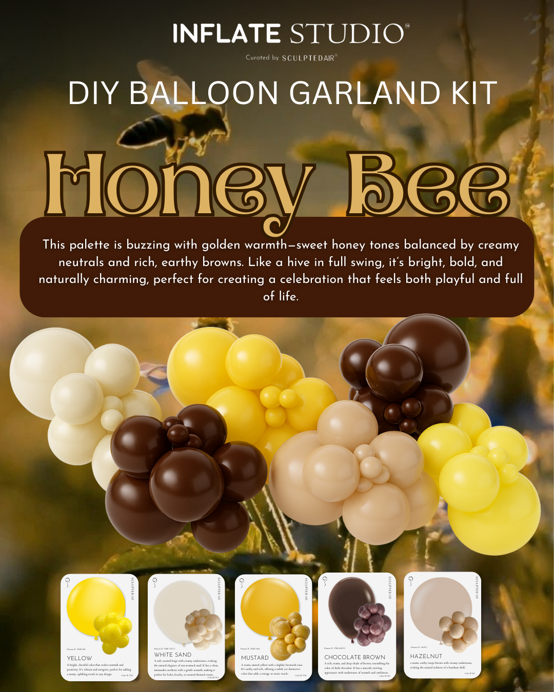 Diy Kit The Balloon Garland Honey Bee Sculpted Air